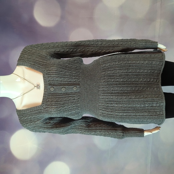 VENUS | Sweaters | Venus Sz M Gray Womens Cable Knit Pullover Tunic ...